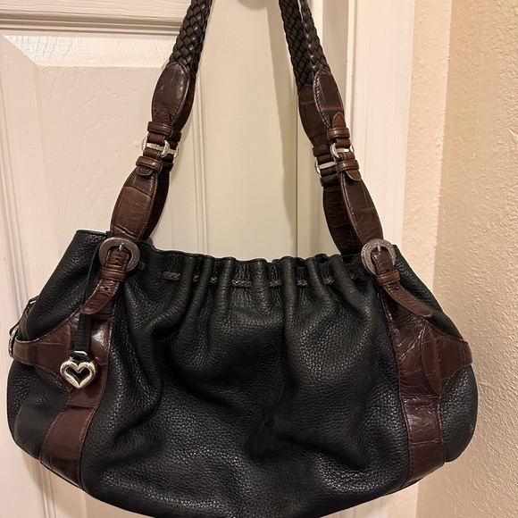 Brighton | Bags | Twotoned Blackbrown Brighton Leather Bag With Tons Of ...